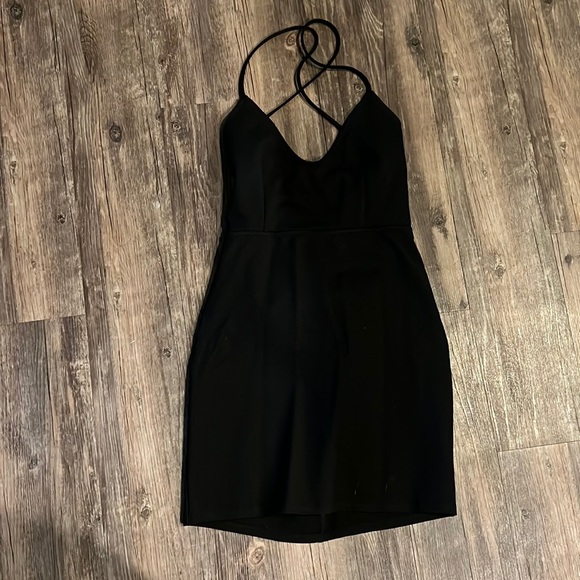 Tobi | Dresses | Tobi Black Mini Dress With Lace Up Back | Poshmark